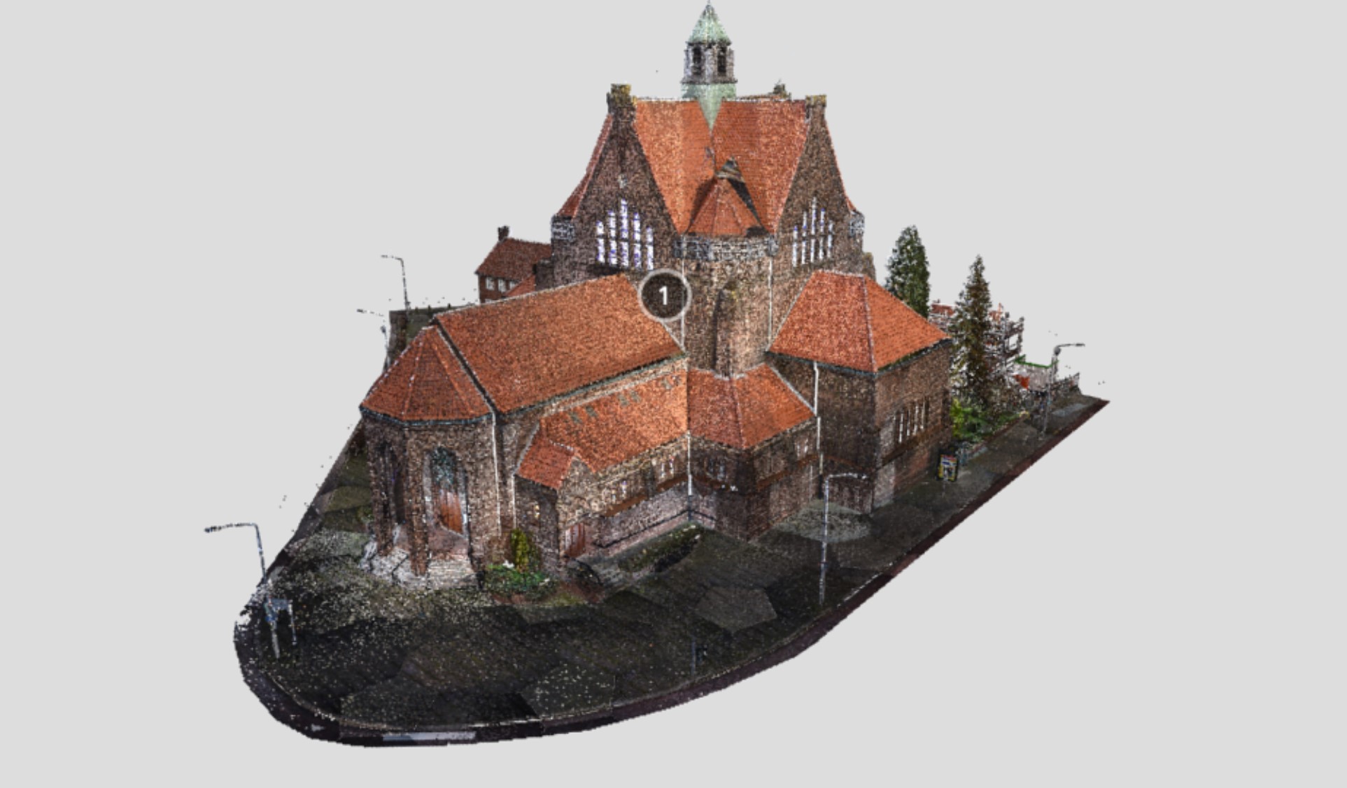 3D inmeten van de Heilig Hart Kerk in Venlo