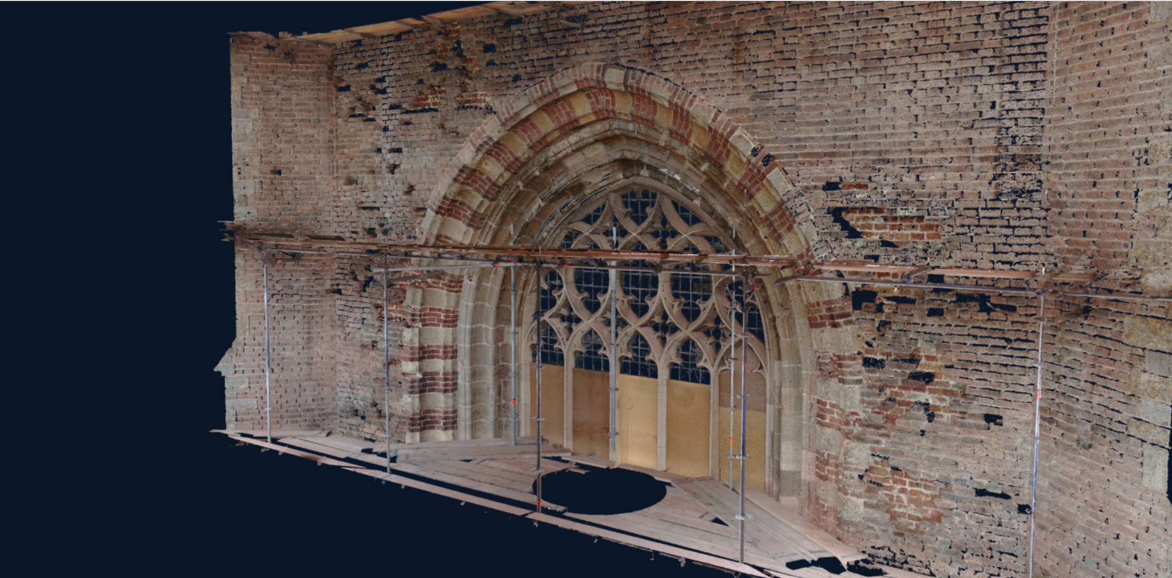 3D inmeten vensterharnas Geerteskerk in Kloetinge